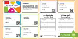 KS1 2D Shape Riddle Loop Cards - TEaching Resource - Twinkl