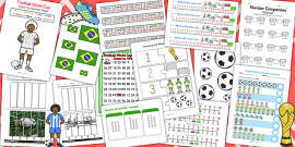Subtraction From 20 Football Board Game - subtract, world cup