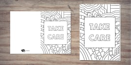 Get Well Soon Mindfulness Colouring Card | Twinkl Party