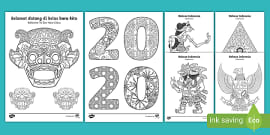 Indonesian Headdress Colouring Pages (teacher made) - Twinkl