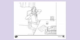 FREE! - Person Yawning Colouring Sheet | Colouring Sheets