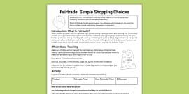 Fair Trade Lunchbox Worksheet / Worksheet (teacher made)