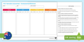 EYLF Milestones Developmental Outcomes Spreadsheet | Twinkl