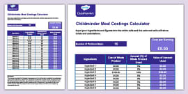 Childminder Invoice Shorter Version Template Spreadsheet