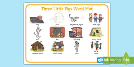 FREE! - The Three Little Pigs Vocabulary Poster - Twinkl