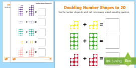 Number Shapes Number Bonds to 10 Missing Numbers Worksheets