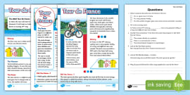 KS2 Tour de France Differentiated Reading Comprehension Activity