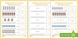 Fruit-Themed Subtraction Worksheets (teacher made)