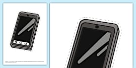 Mobile Phone Role Play Shop Cut Outs (teacher made) - Twinkl