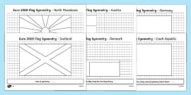 Flag Symmetry Worksheets (teacher made) - Twinkl