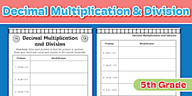 Decimal Multiplication and Division Color by Number