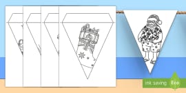 Bunting Colouring | Colouring Sheets (teacher made) - Twinkl