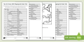 Tour de France Coordinates in the First Quadrant Worksheets