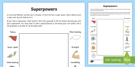 Super Powers Worksheet - Superpower Worksheet - Twinkl