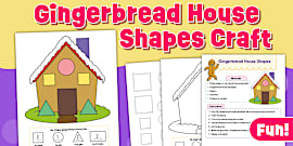 Gingerbread House Name Cut and Paste Craft