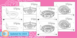 Diwali Hand Outlines (teacher made) - Twinkl