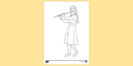 FREE! - Girl Playing Recorder Colouring | Colouring Sheets