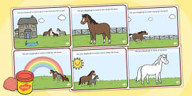 Horses and Ponies Word Cards (teacher made) - Twinkl