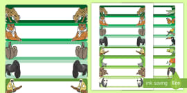 Editable Drawer - Peg - Name Labels (Jungle & Rainforest)