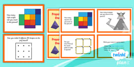 2D Shapes Challenge Cards (teacher made)