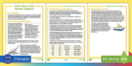 Olympic Medal Winners Comprehension | South Africa - Twinkl