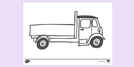 FREE! - Truck and Trailer Colouring Page | Resources | Twinkl