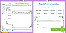 FREE! - Design a Royal Wedding Invitation (teacher made)