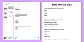 State of Origin Word Mat (teacher made) - Twinkl