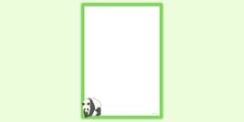 FREE! - Simple Blank Endangered Panda Page Border | Page Borders | Twinkl