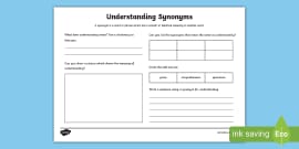 Homework Synonyms Worksheet (Teacher-Made) - Twinkl