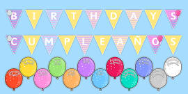 Pupil Birthday A4 Display Poster Spanish Translation