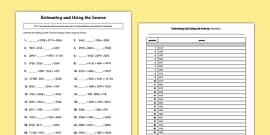 Differentiated Missing Number Worksheets