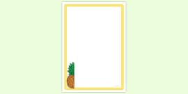 FREE! - Simple Blank Pineapple Page Border for KS2 | Twinkl