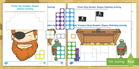 Boat Number Shape Outline and Matching Posters Activity Pack