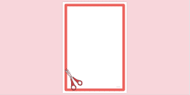 Simple Blank Scissors Icon Page Border | Page Borders