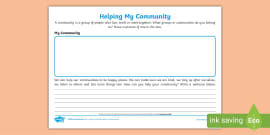 Community Challenge Worksheet (teacher made) - Twinkl