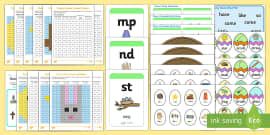 Phase 2 Phonics Easter Bunny CVC Word Maker Busy Bag Prompt Card and ...