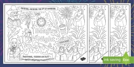FREE! - Fireworks Mindfulness Colouring Pages - Twinkl