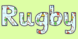 Rugby Themed A4 Display Lettering (teacher made) - Twinkl