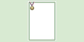 FREE! - Simple Gold Medal Page Border | Page Borders | Twinkl