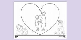 FREE! - Love Heart Colouring Sheet | Colouring Sheets | Twinkl