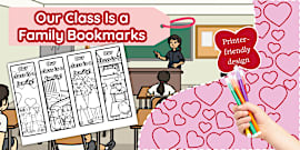 Editable Our Class Is a Family Names Coloring Page