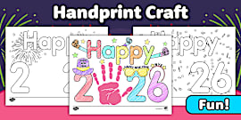 New Year Collage Craft Template | New Year Crafts