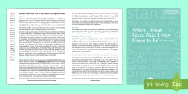 GCSE Poetry Notes for Study - Long Distance II - Twinkl