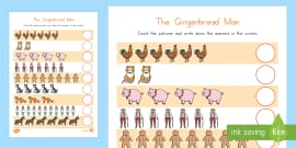 The Gingerbread Man Addition Sheet (teacher made) - Twinkl