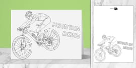 FREE! - Mountain Bike Colouring | Colouring Sheets - Twinkl