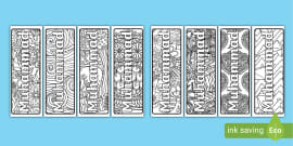 FREE! - Ruby Mindfulness Name Colouring Bookmarks - Twinkl