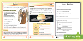 Planets and the Solar System Differentiated Reading Comprehension Activity