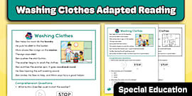 Life Skills: Laundry Room Comprehension Worksheet