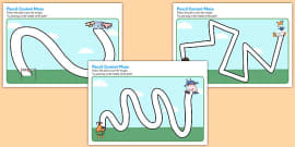 Land Transport Pencil Control Path Worksheets (teacher made)